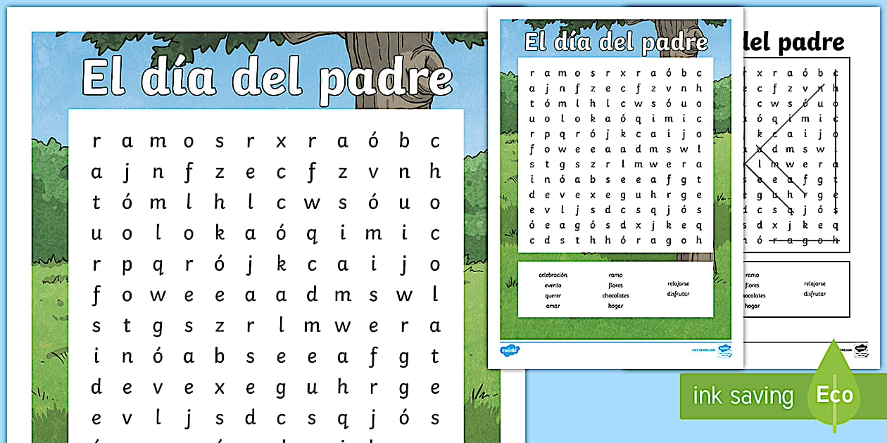 Sopa de letras: El día del padre