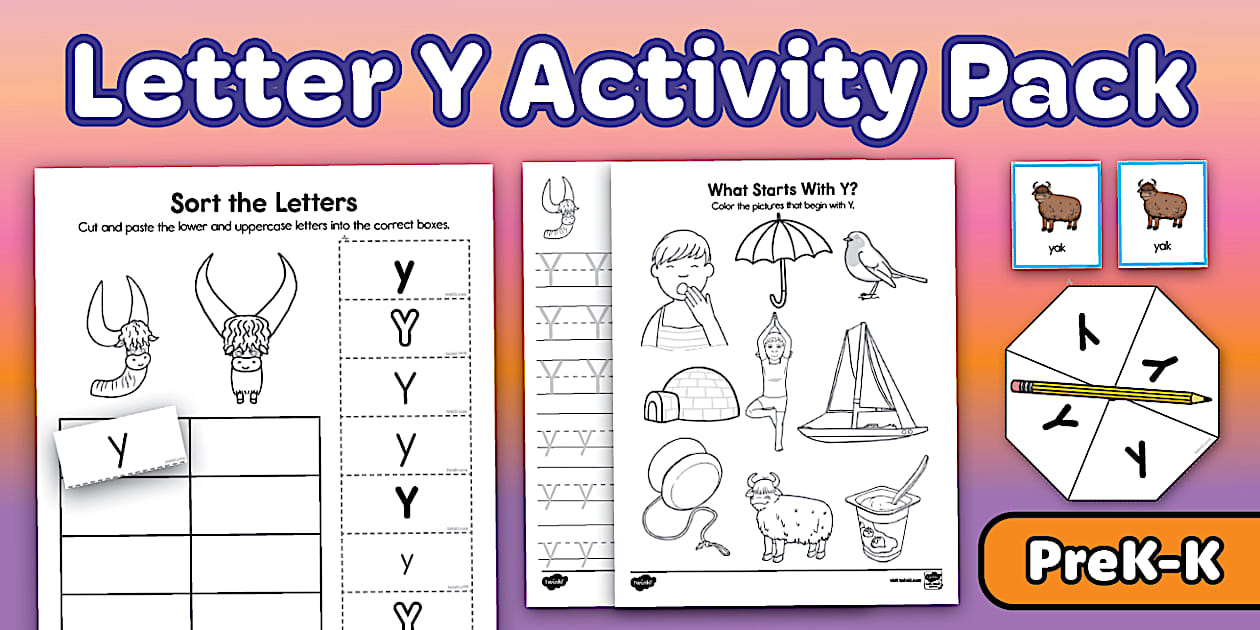 Letter Y Worksheet and Activity Pack for PreK-K