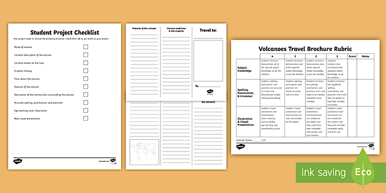 Volcanoes Travel Brochure Project and Rubric for 3rd-5th Grade
