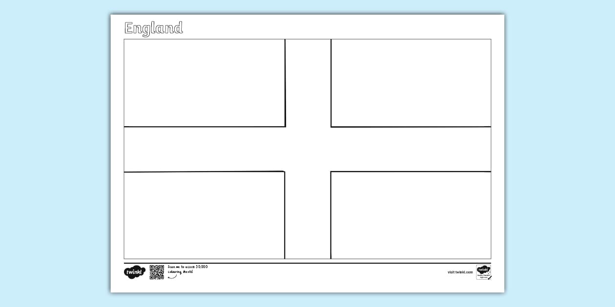 England Flag A4 Colouring Page (teacher made) - Twinkl