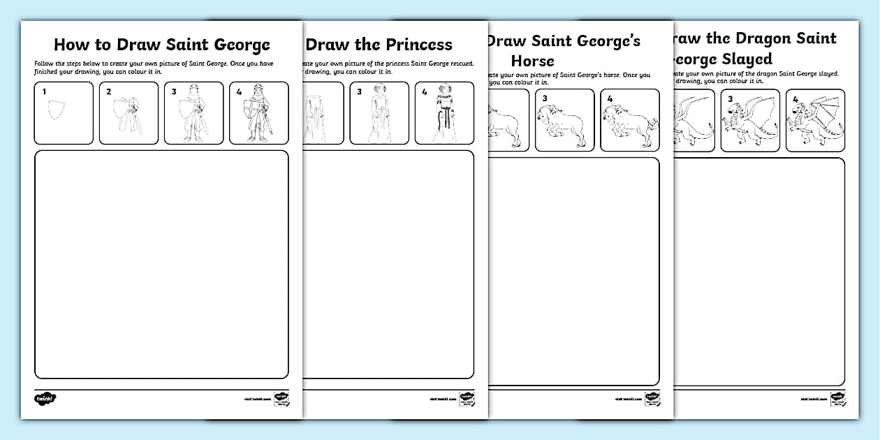 Pictures of St. George's Day Drawing Activity Pack