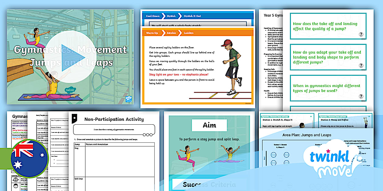 Move PE Year 5 Gymnastics: Movement Lesson 1: Jumps and Leaps Lesson Pack