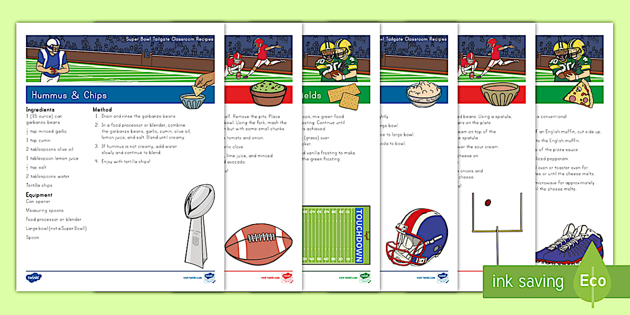 Super Bowl Simple Recipes | Teaching Resource | Twinkl USA