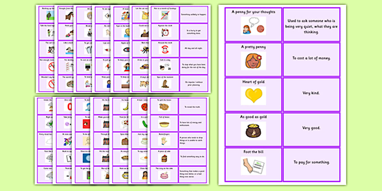 Idioms Matching Cards Pack (teacher made) - Twinkl