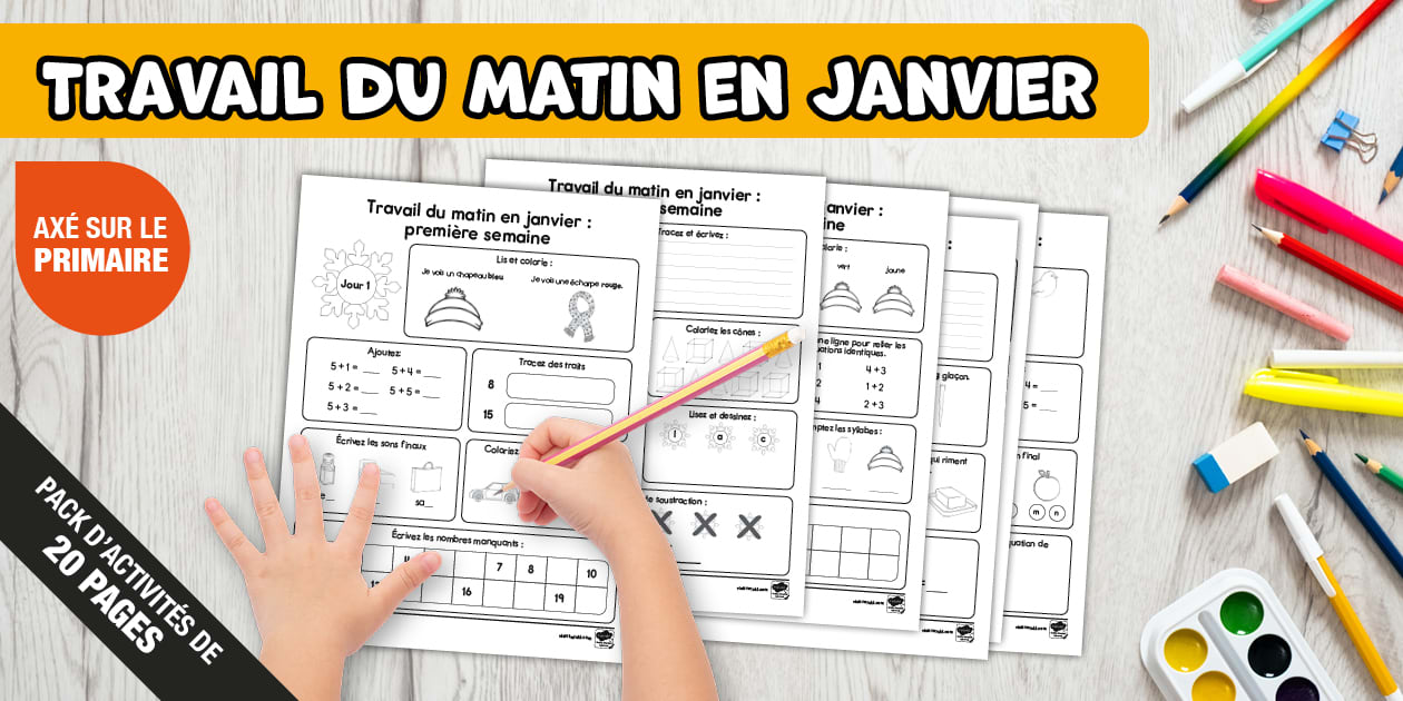 French Literacy & Math Activities January
