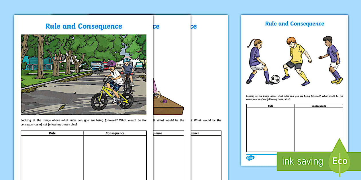 Rule and Consequence Worksheets (teacher made) - Twinkl