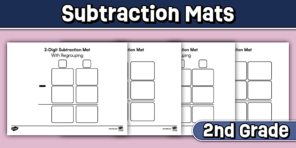 Subtraction With and Without Regrouping Mats
