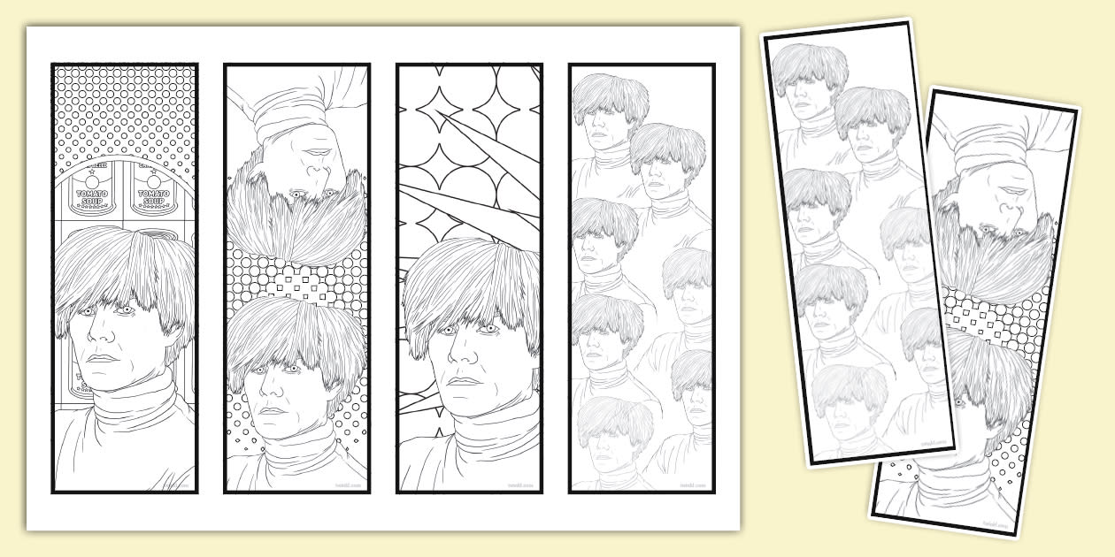 Andy Warhol Colouring Bookmarks (teacher made) - Twinkl