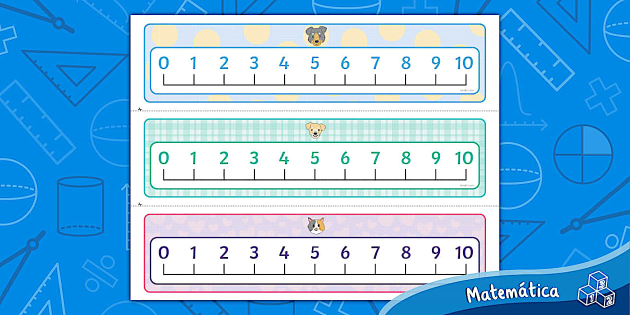 Etiquetas para Mesa | Recta Numérica | Matemáticas | Lula