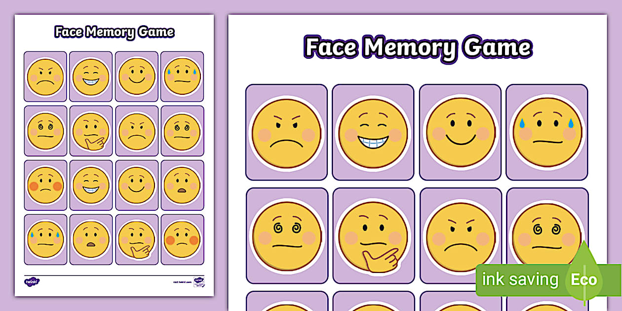 Face Memory Game (teacher made) - Twinkl