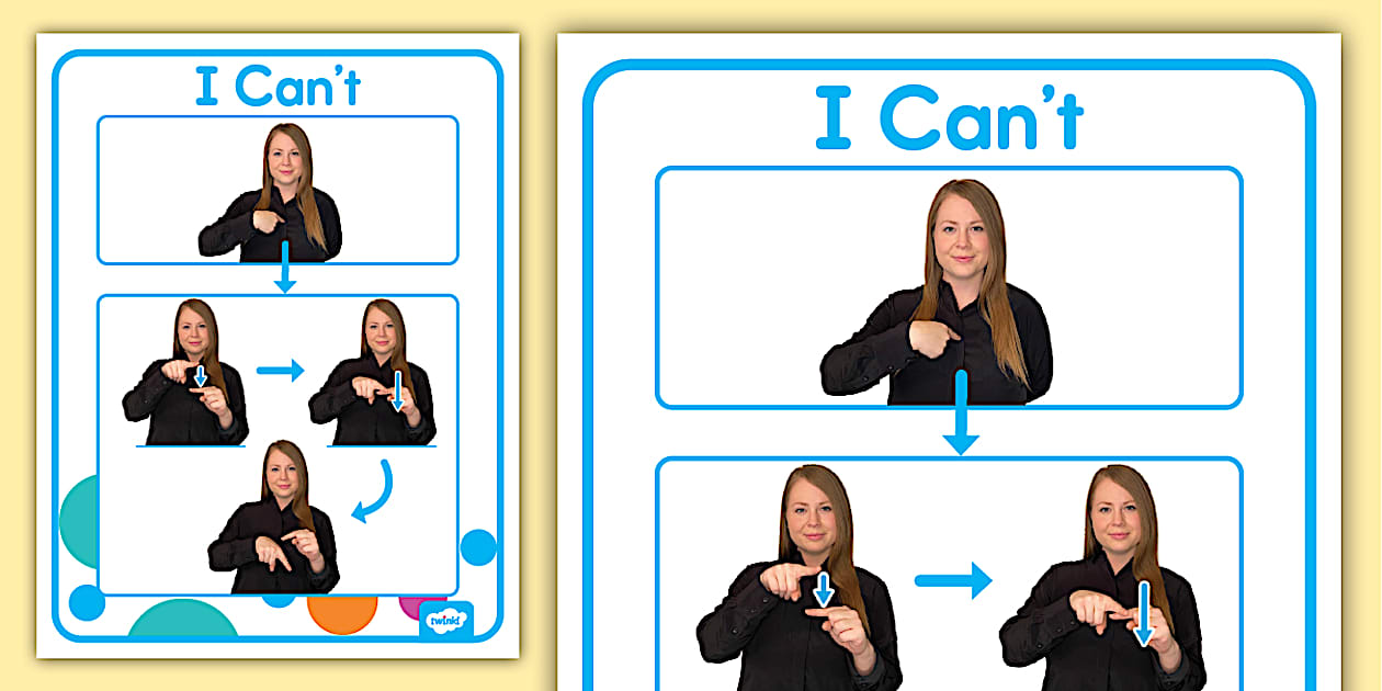 Can't ASL Poster | ASL Resource | Twinkl USA - Twinkl