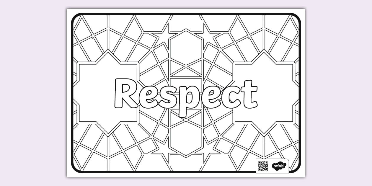 Values Mindful Coloring - Respect (teacher made) - Twinkl