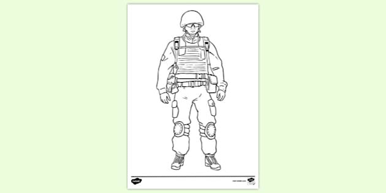 Army Guy Colouring Page | Colouring Sheets - Twinkl