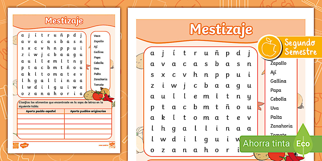 Sopa de letras Mestizaje (teacher made) - Twinkl
