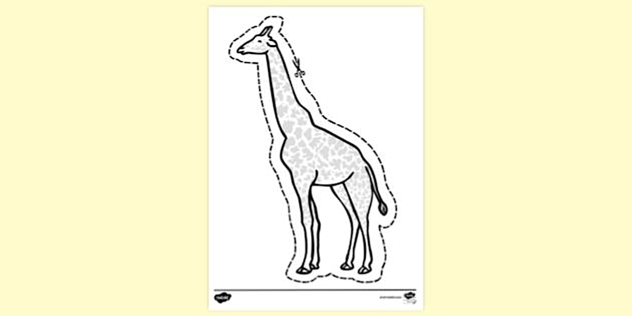 Giraffe Cut Out Colouring Sheet Colouring Sheets Twinkl