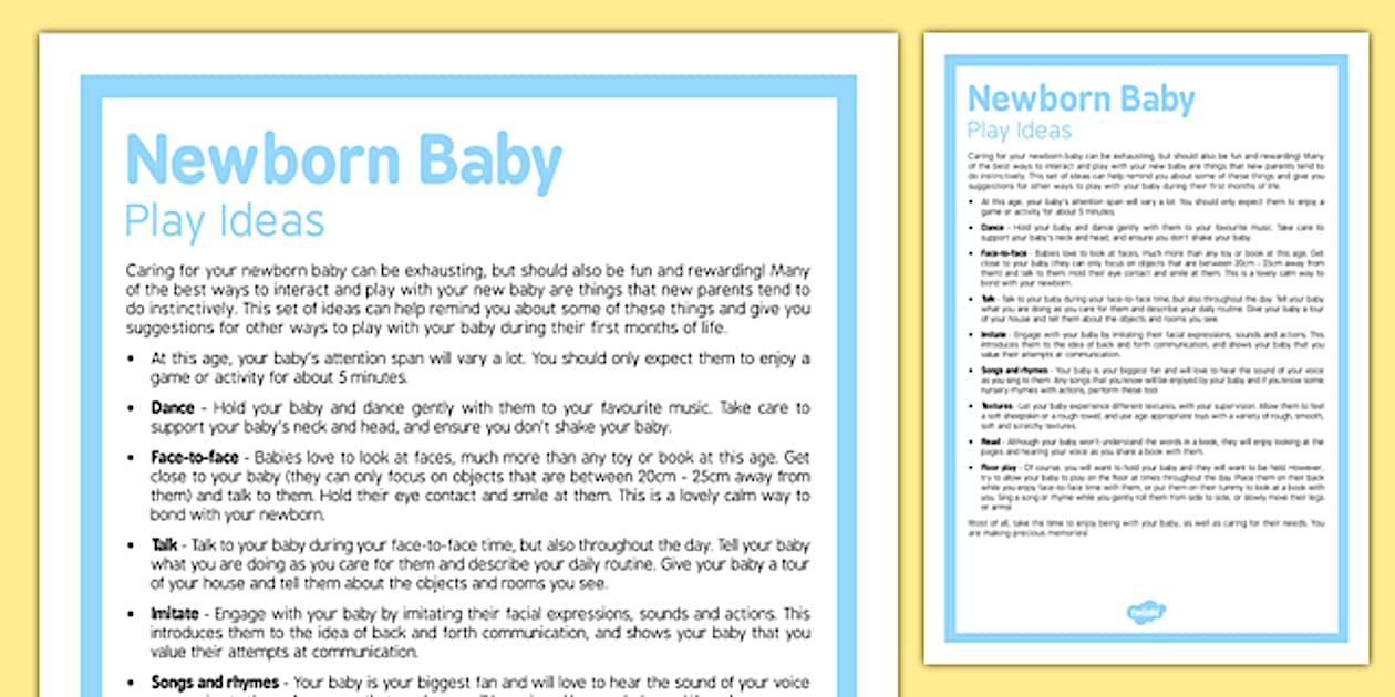 Black and White Newborn Baby Play Ideas (teacher made)
