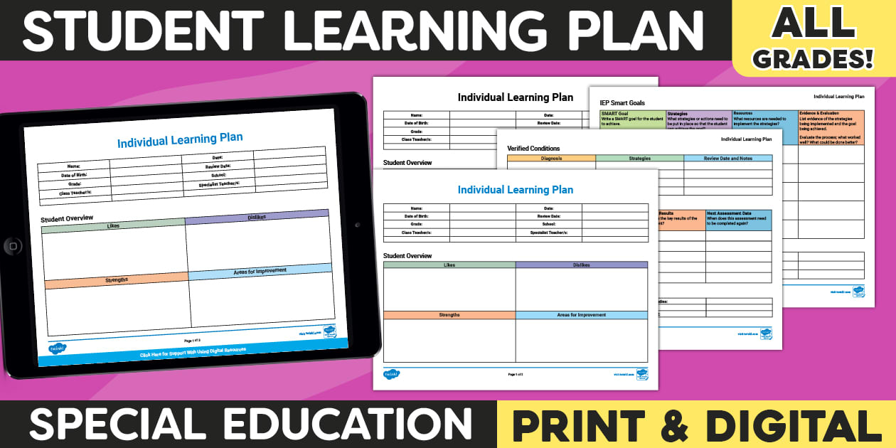 Individual Learning Plan Template for Special Education