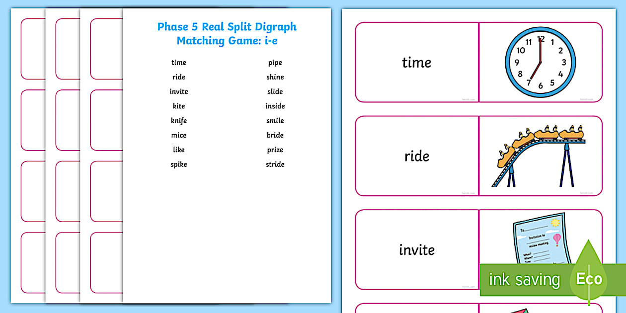 Middle East Phase 5 Real i-e Split Digraph Words Matching Cards