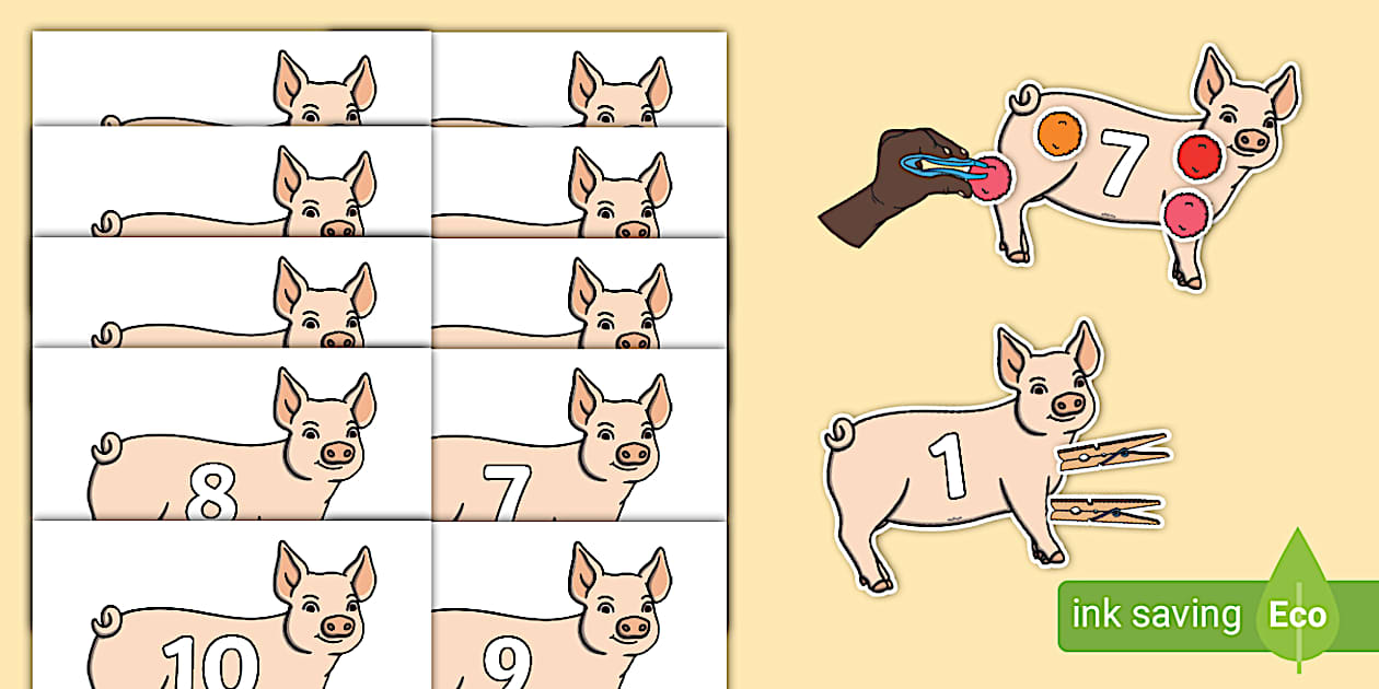 The Three Little Pigs Fine Motor Skills Counting Activity