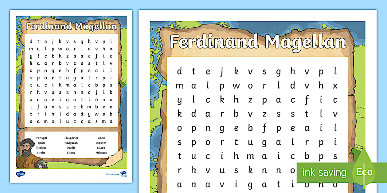 Ferdinand Magellan Word Search (teacher made) - Twinkl