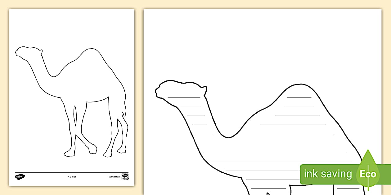 Camel Writing Template (teacher made) - Twinkl