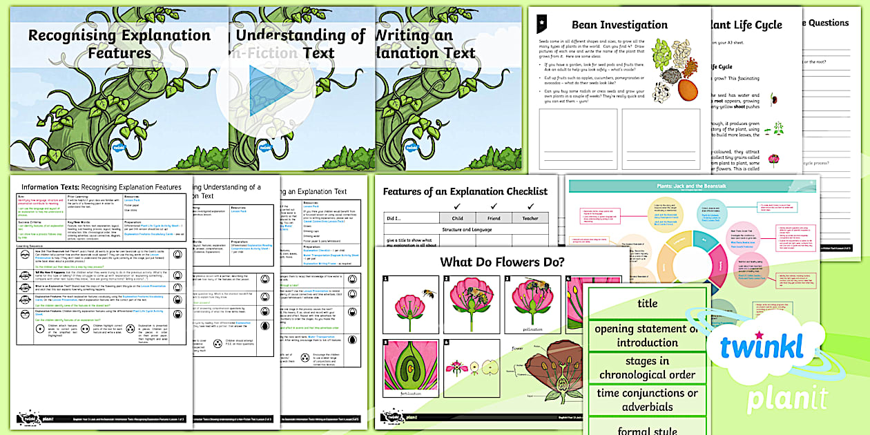 Plants: Jack and the Beanstalk Y3 Information Texts Genre Unit Pack