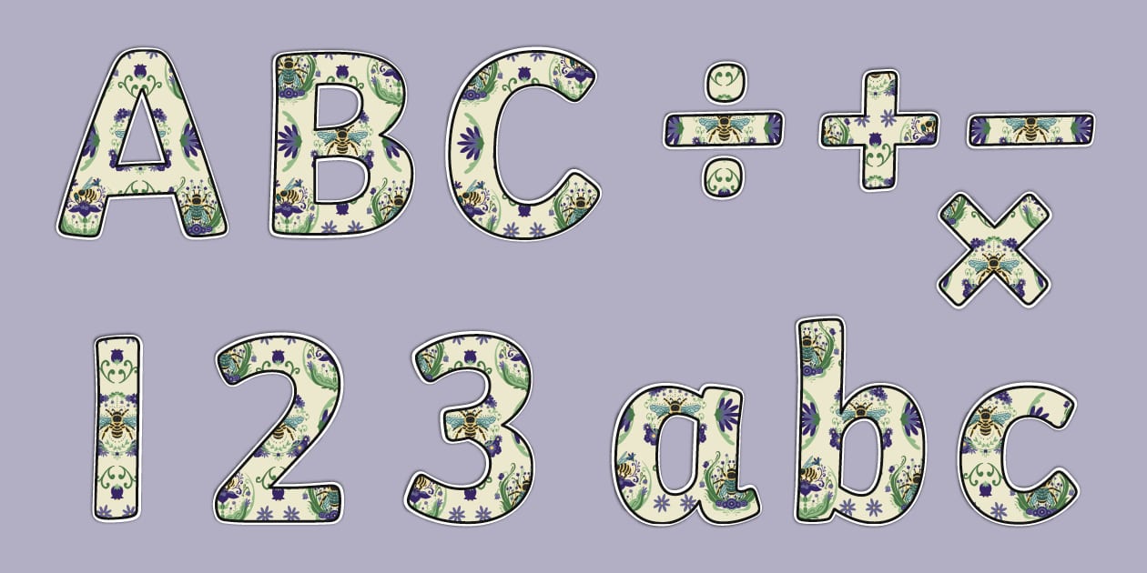 Bee-Themed Lettering and Number Pack (teacher made) - Twinkl