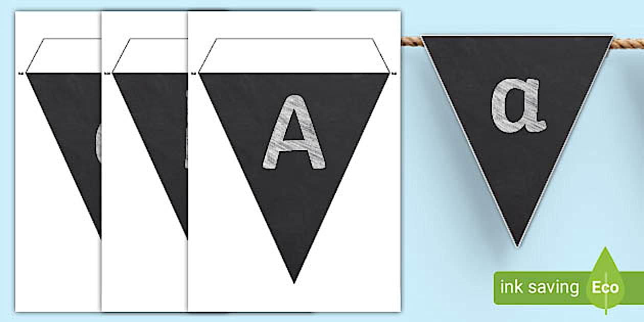 👉 Chalkboard Alphabet Display - Black and White Bunting