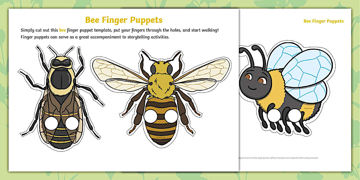 Bee Finger Puppets (teacher made) - Twinkl