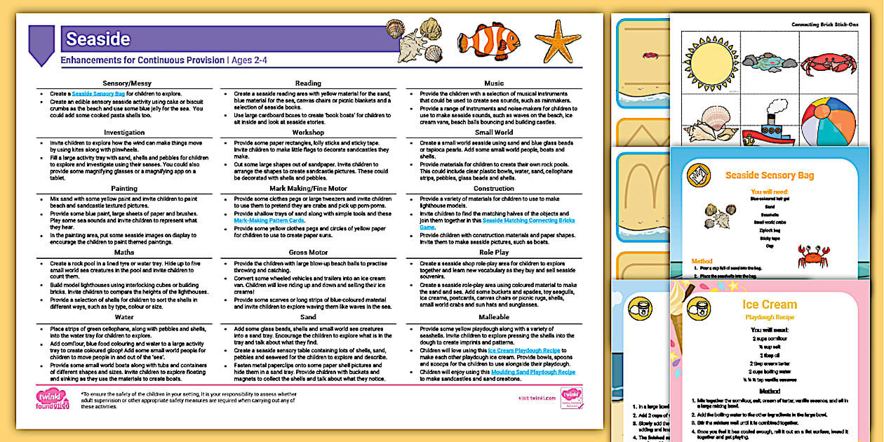 EYFS Seaside Continuous Provision Planning Pack (Ages 2-4)