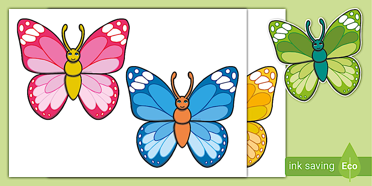 Editable Colourful Butterfly Cut-Outs (teacher made)