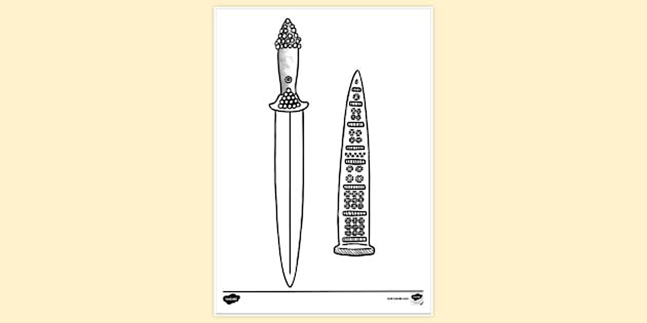 Ceremonial Dagger Colouring Page | Colouring Sheets - Twinkl