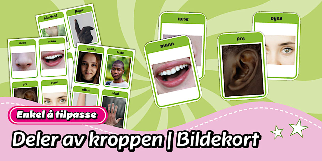 Bildekort med kroppsdeler (teacher made) - Twinkl
