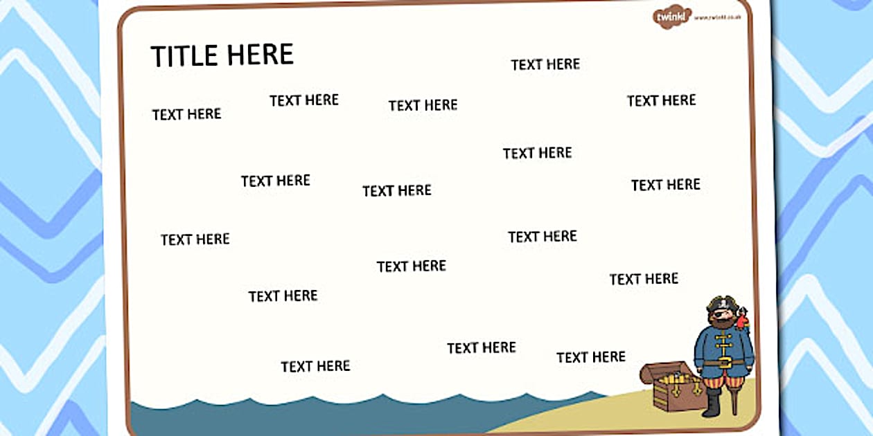 Black and White Pirates Themed Editable Word Mat - Twinkl