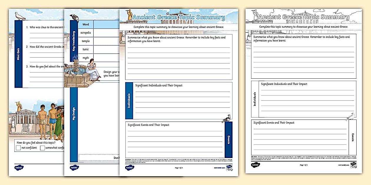 Ancient Greece Topic Summary (teacher made) - Twinkl