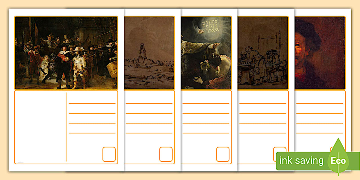 Rembrandt Themed Postcards (Hecho por educadores) - Twinkl