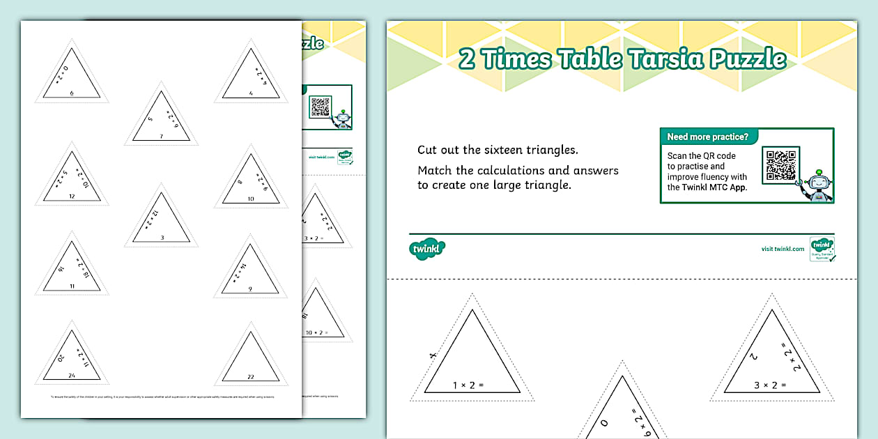 👉 2 Times Table Tarsia Maths Puzzle - Twinkl