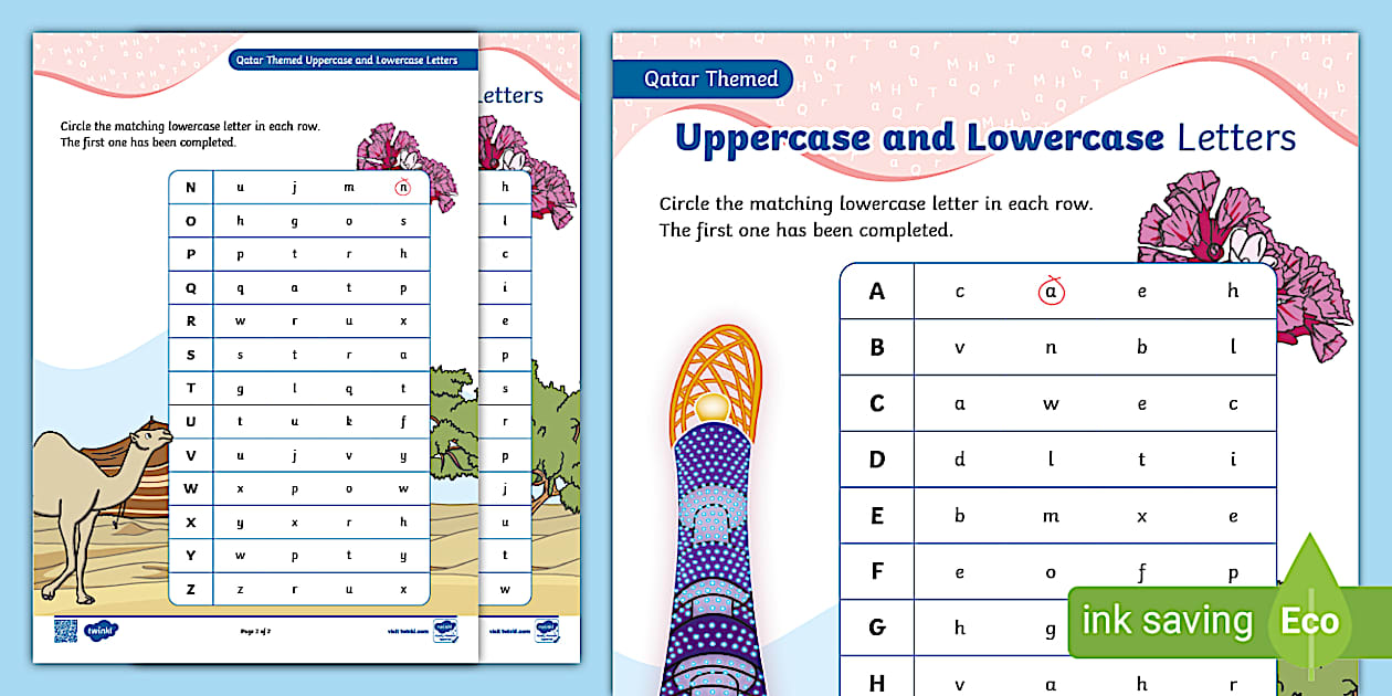 Qatar Themed Uppercase and Lowercase Letters Matching
