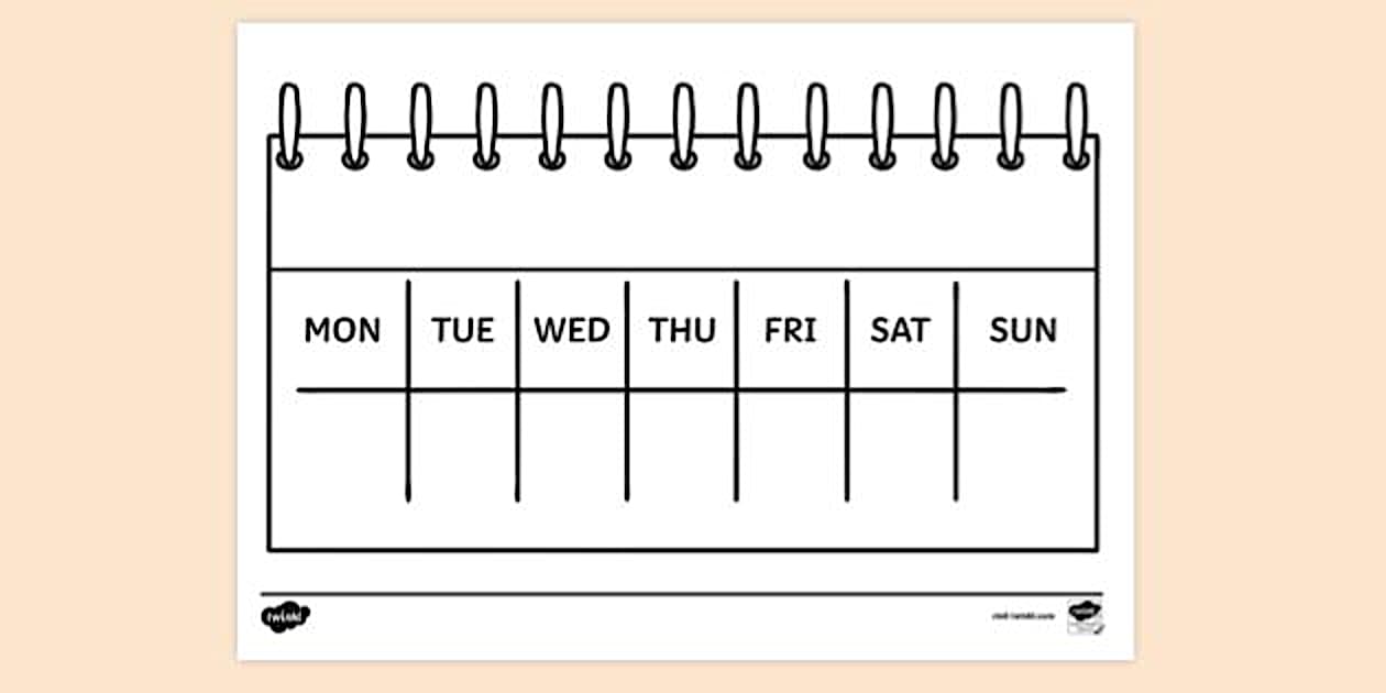 Days Of The Week Colouring Page | Colouring Sheets - Twinkl