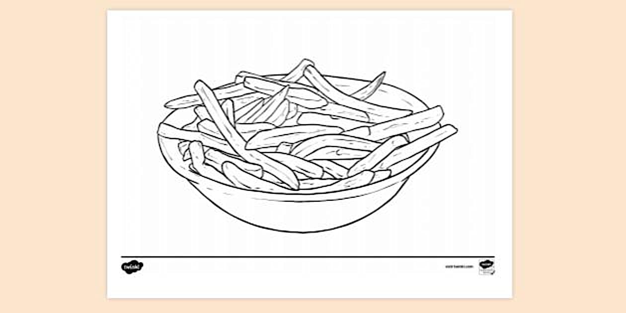 French Fries In A Bowl Colouring Sheet (teacher made)