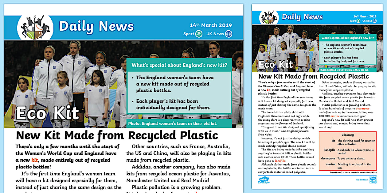 LKS2 Recycled Football Kit News Story | Twinkl NewsRoom