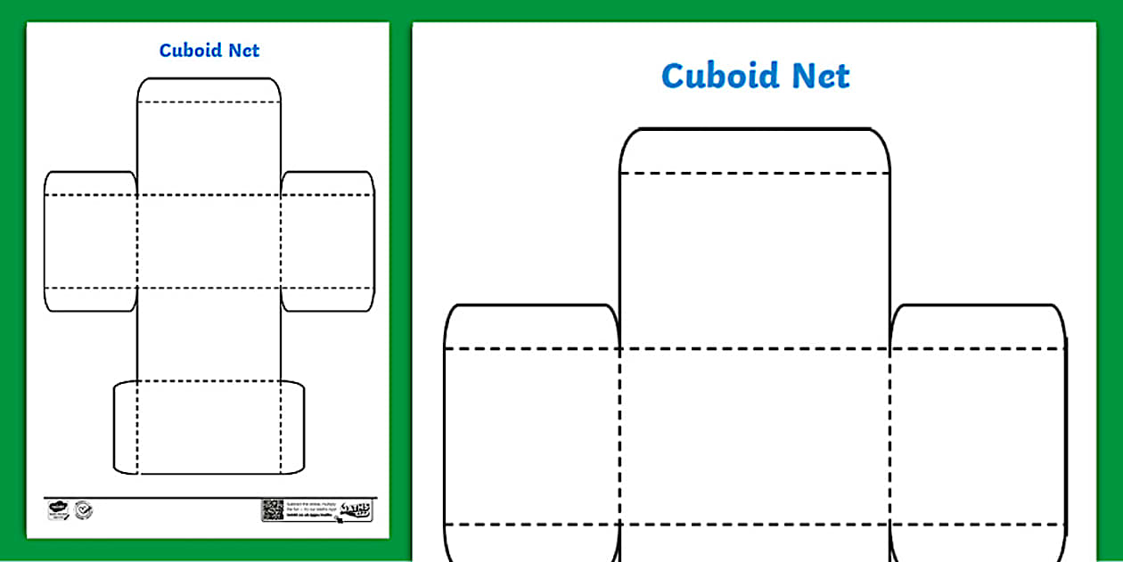 3D Cuboid Net Pattern | Cube Template Printable - Twinkl