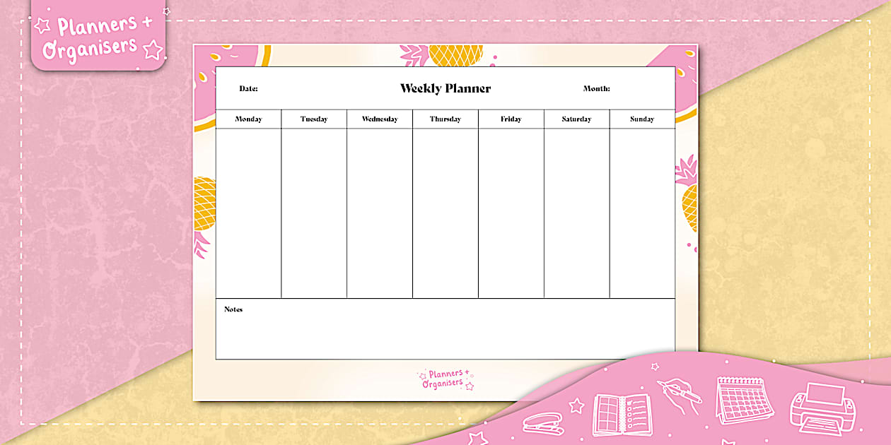 Weekly Planner | Summer Fruits (teacher made) - Twinkl