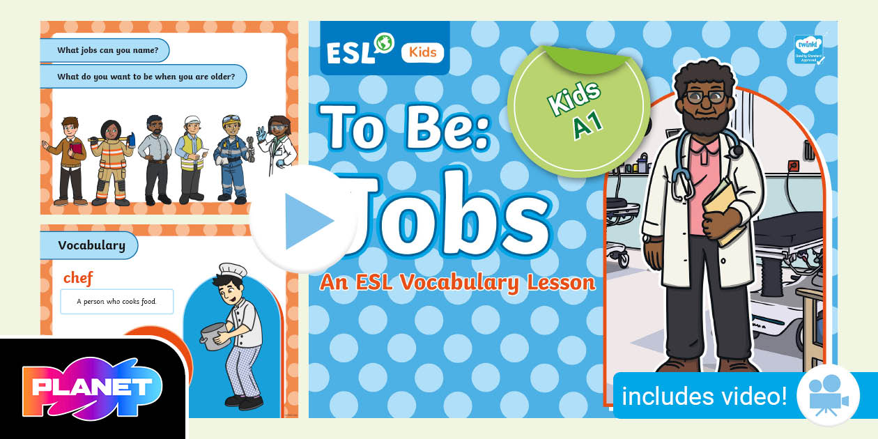 ESL To Be: Jobs Lesson for Kids (teacher made) - Twinkl