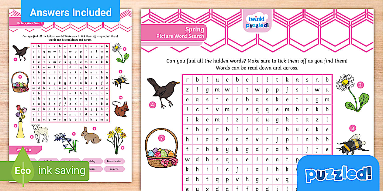 Spring Word Search for Kids | Twinkl Puzzled - Twinkl