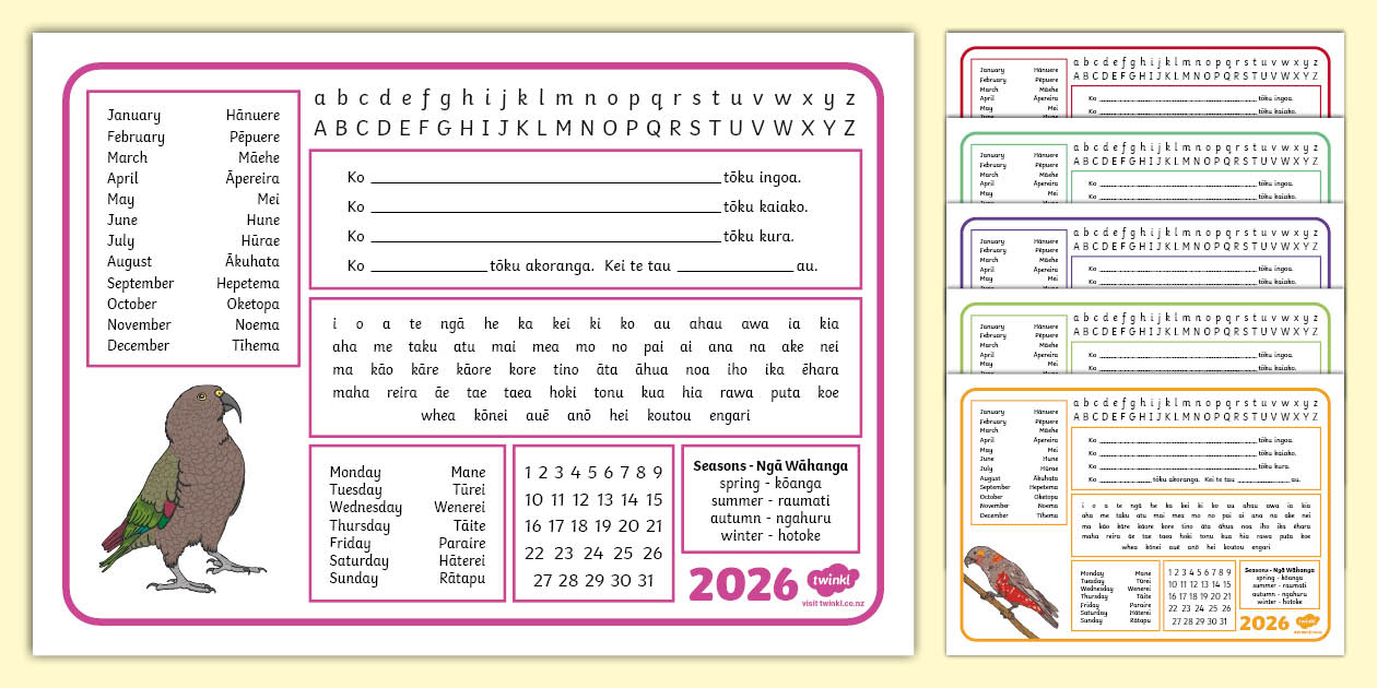 New Zealand Desk Mat - Te Reo Māori/English