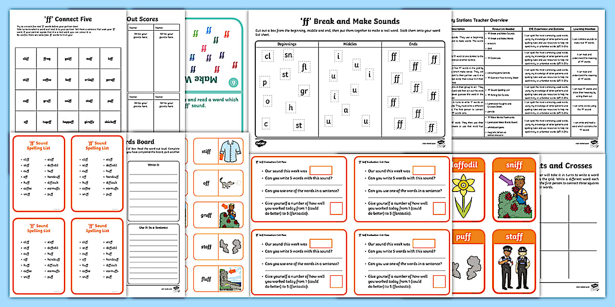 'ff' Word Phonics Worksheets | Phonics | Twinkl - Twinkl