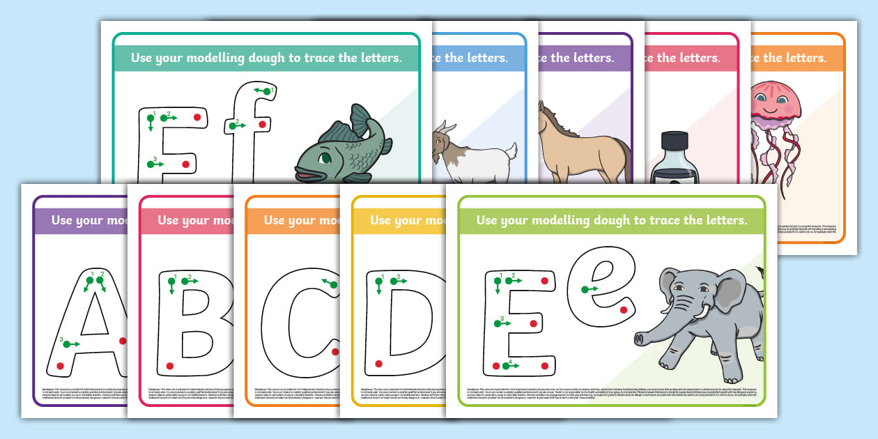 Modelling Dough Alphabet Letter Formation Mats - Twinkl