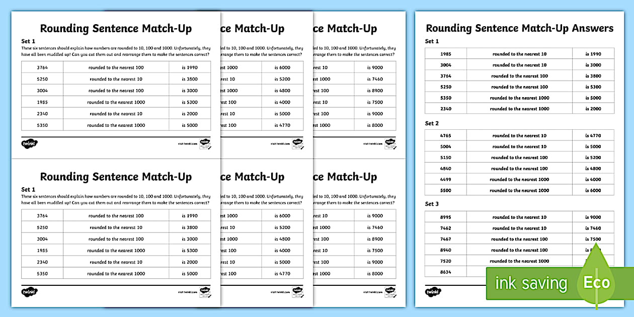 Rounding to Nearest 10 100 1000 - KS2 Activity - Twinkl