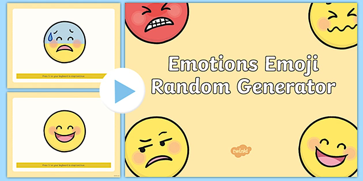 😊 Emotions Emoji Random Generator PowerPoint - Twinkl